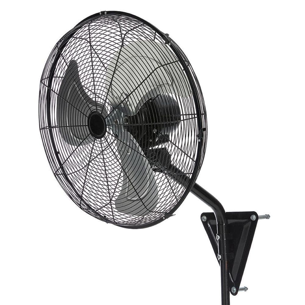 WOCK 20 in. Wall Mount Fan in Black, 3-Speed 7000 CFM, 120° Oscillating ...