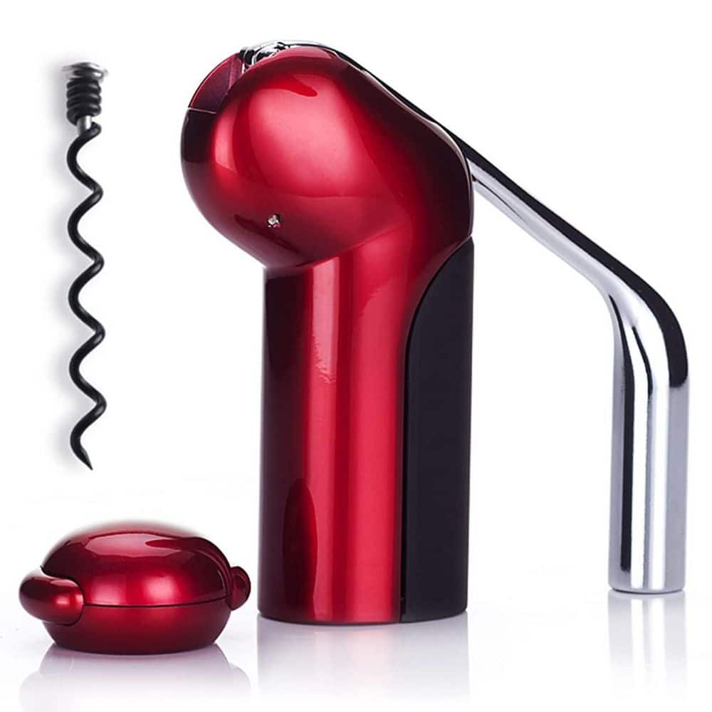Numhew Red Stainless Steel Wine Bottle Opener, Vertical Lever Corkscrew ...