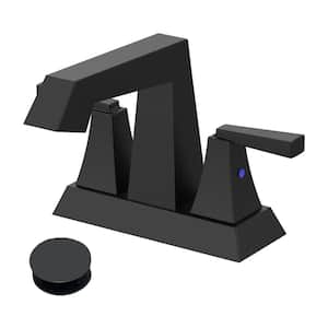 cobbe Rotatable 4 in. Centerset Double Handle Bathroom Faucet with ...