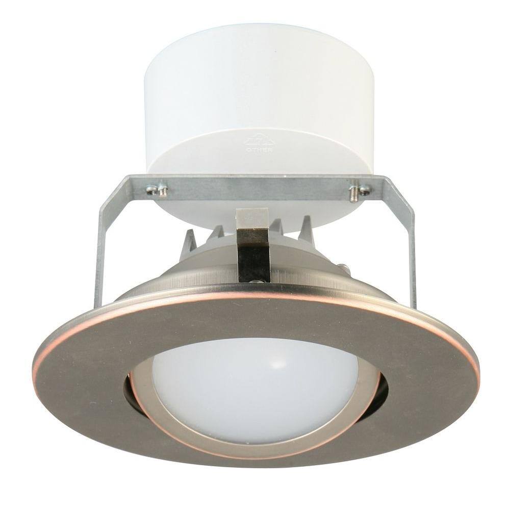 Lithonia Lighting 4 in. Oil Rubbed Bronze Recessed Gimbal LED Module ...