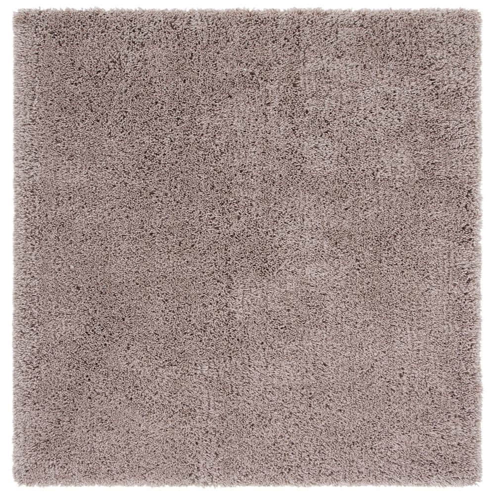 SAFAVIEH Classic Shag Ultra Taupe 9 ft. x 9 ft. Square Solid Area Rug ...