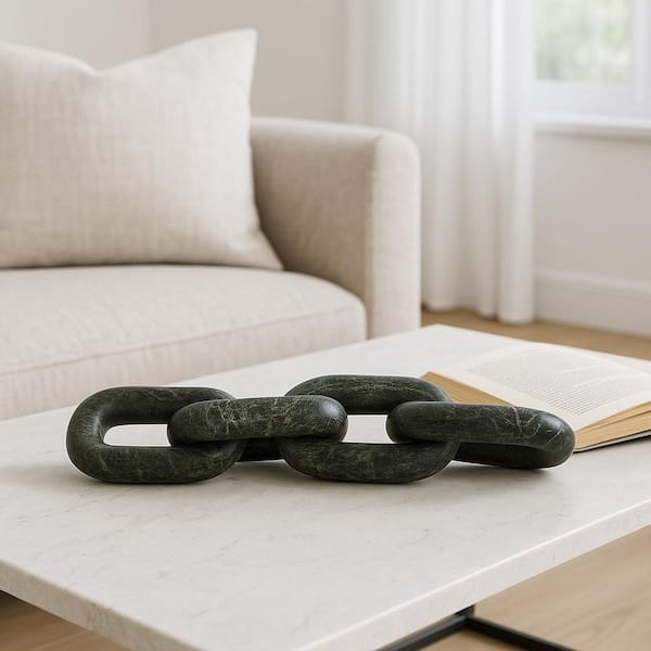 Reviews for Liv & Skye Green/Black 7.75 in. x 6 in. Marble Double Ring ...