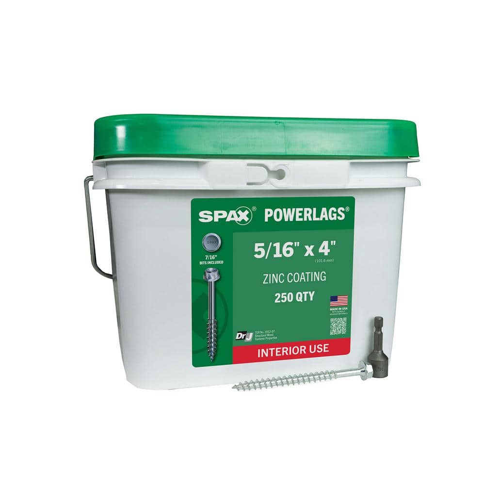 SPAX 5/16 in. x 4 in. Interior Hex Head Structural Wood Lag Screws ...