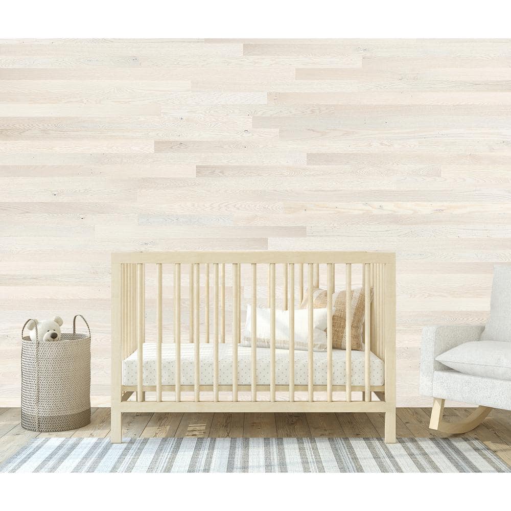 Timberchic 1/8 in. x 3 in. x 12 in. - 42 in. White Oak Peel and Stick ...