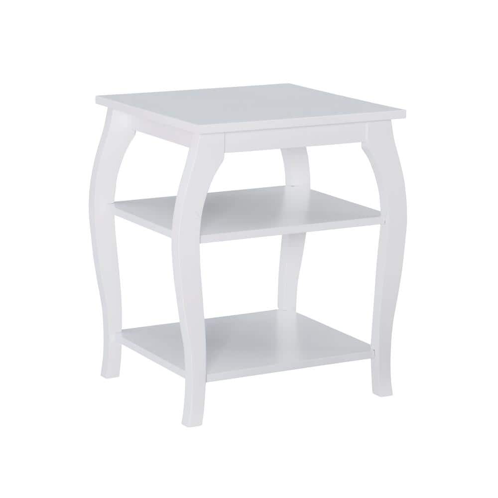 Linon Home Decor Patsy 20 in. Bright White Rectangle Wood End Table ...