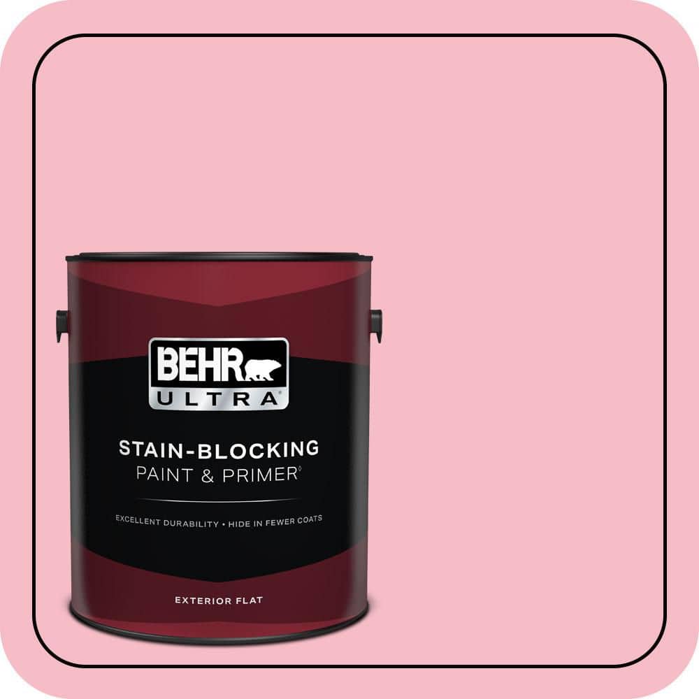 BEHR ULTRA 1 gal. #120C-2 Pink Punch Flat Exterior Paint & Primer ...