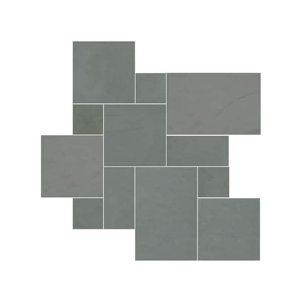 MSI Montauk Blue Ashlar 16 in. x 24 in. Pattern Gauged Slate Floor and ...