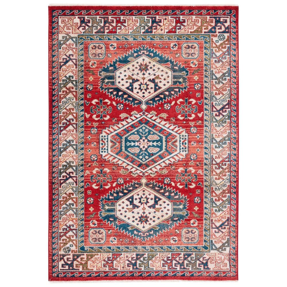 SAFAVIEH Kashan 5 ft. x 7 ft. Rust/Ivory Ornate Border Area Rug KSN353P ...