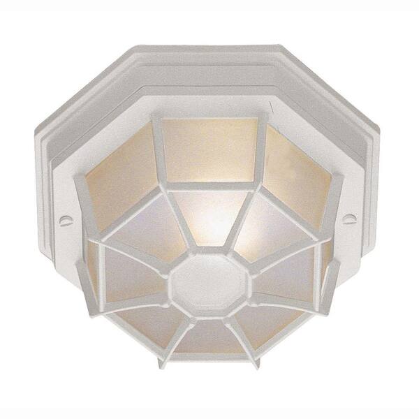 Bel Air Lighting Benkert 9 in. 1-Light White Outdoor Flush Mount ...