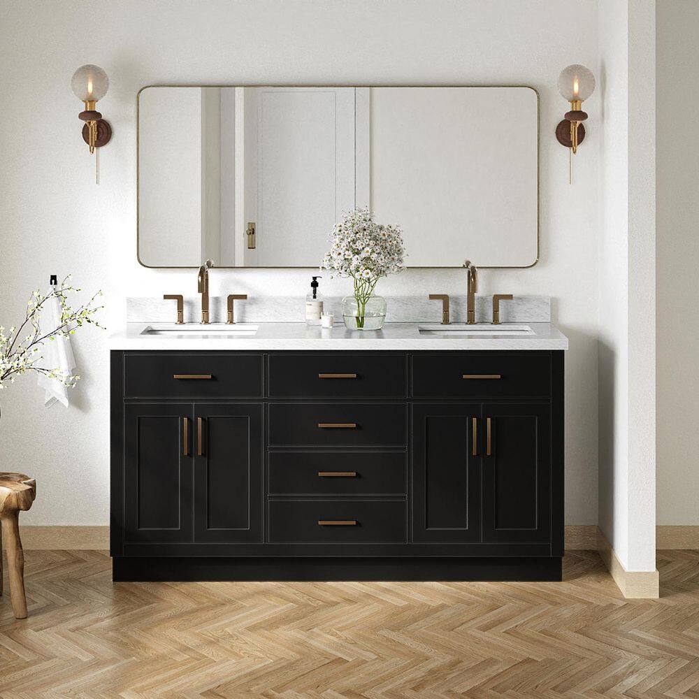 Reviews for ARIEL Hepburn 66 in. W x 22 in. D x 36 in. H Double Sink ...