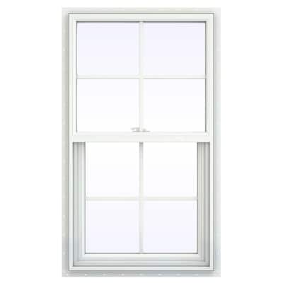 JELD-WEN 24 in. x 42 in. V-4500 Series White Single-Hung Vinyl Window ...