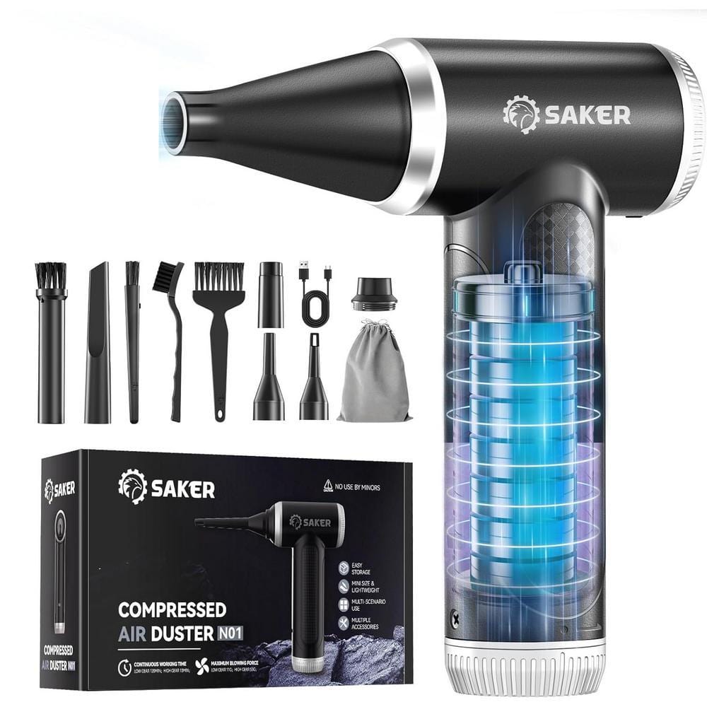 Saker Compressed Air Duster-150000RPM Electric Air Duster for Cleaning ...