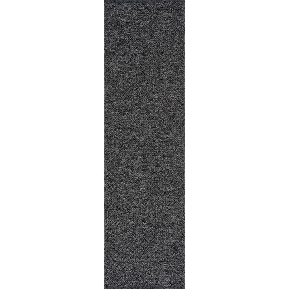 Tayse Rugs Alma Dark Gray 2 ft. x 8 ft. Diamond Machine Washable Indoor ...