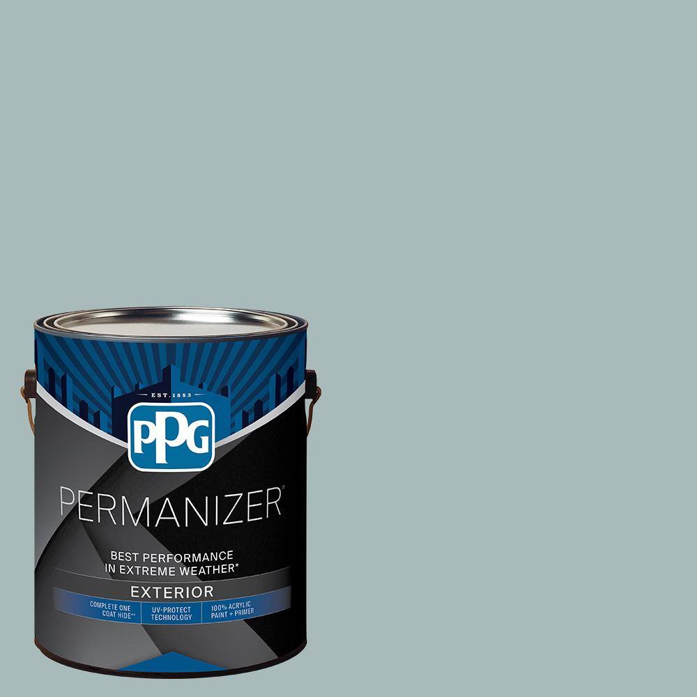 PERMANIZER 1 gal. PPG1145-4 Blue Willow Semi-Gloss Exterior Paint ...