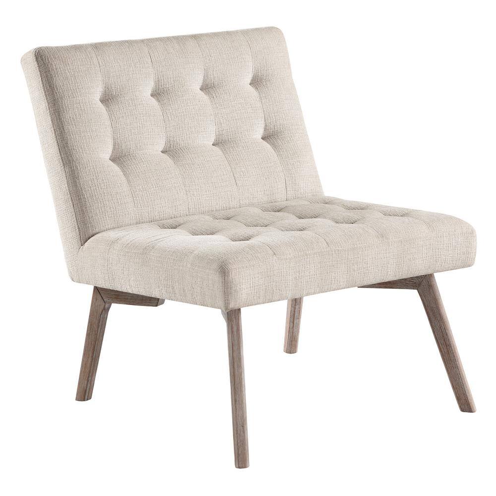 Office Star Products Side Chair in Cottage Beige Fabric and Grey Wash ...