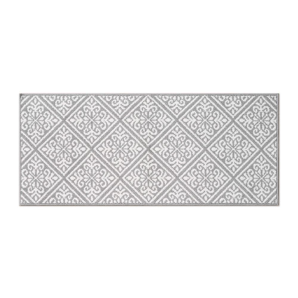 Laura Ashley Austell 2- Tone Light Grey/Ivory 2 ft. x 5 ft. Geometric ...