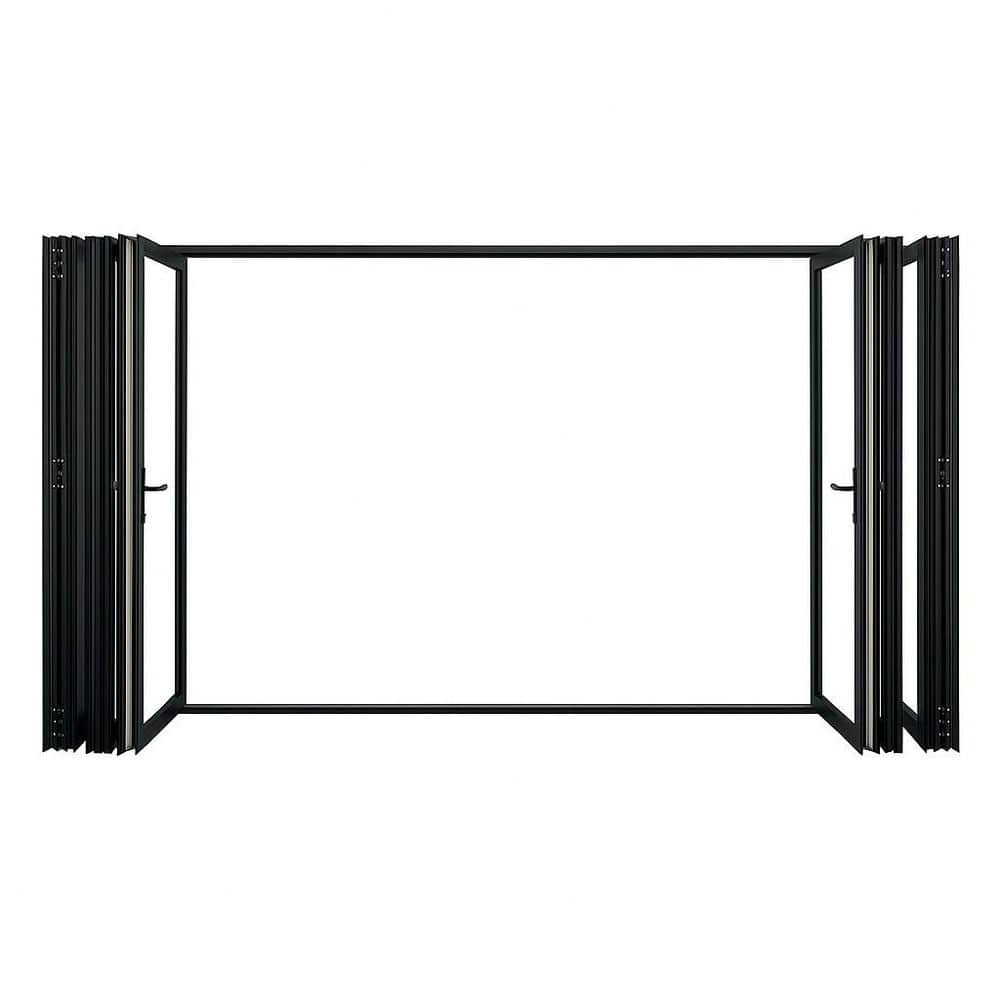 TEZA DOORS Teza 85 Series 240 in. x 96 in. Matte Black Right to Left ...