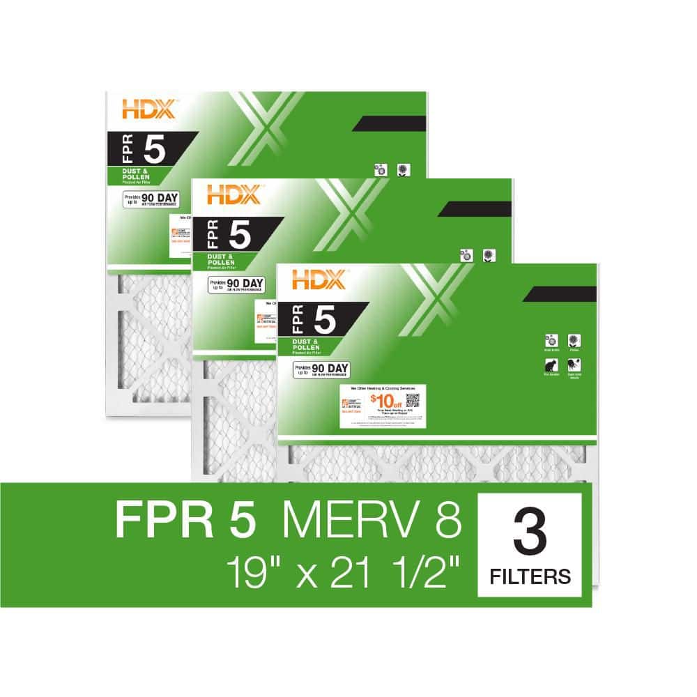 HDX 19 in. x 21.5 in. x 1 in. Standard Pleated Air Filter FPR 5, MERV 8 ...