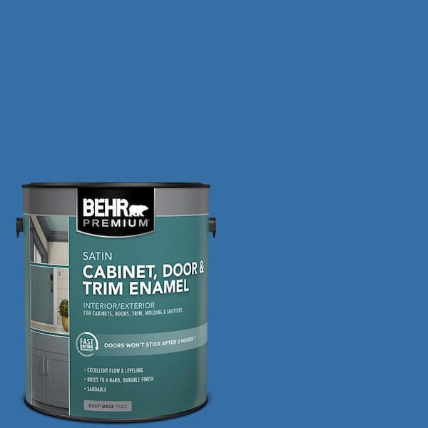 BEHR PREMIUM 1 gal. #P520-6 Mega Blue Satin Enamel Interior/Exterior ...