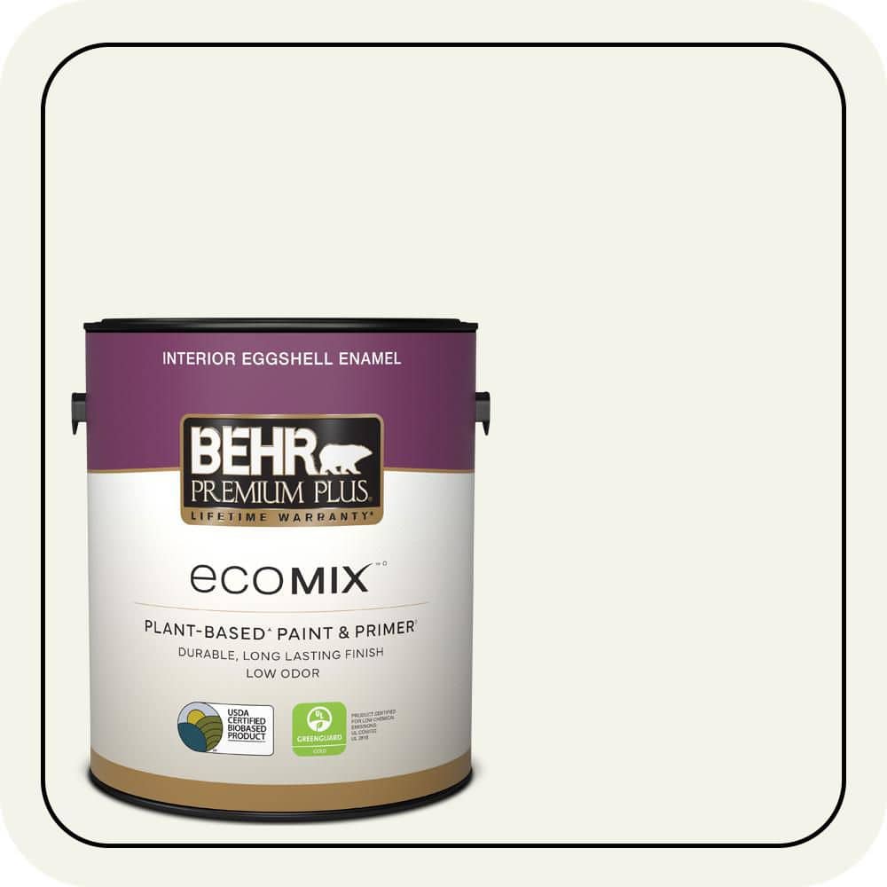 BEHR PREMIUM PLUS 1 gal. #BWC-11 Fresh Popcorn Eggshell Enamel EcoMix ...