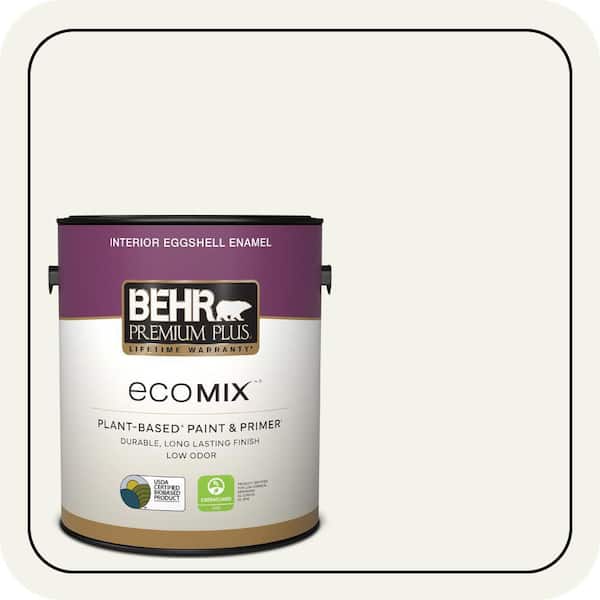 BEHR PREMIUM PLUS 1 gal. #BWC-11 Fresh Popcorn Eggshell Enamel EcoMix ...