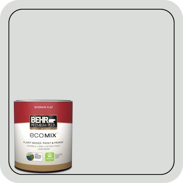 BEHR PREMIUM PLUS 1 qt. #N500-1 Shiny Luster Flat EcoMix Plant-Based ...