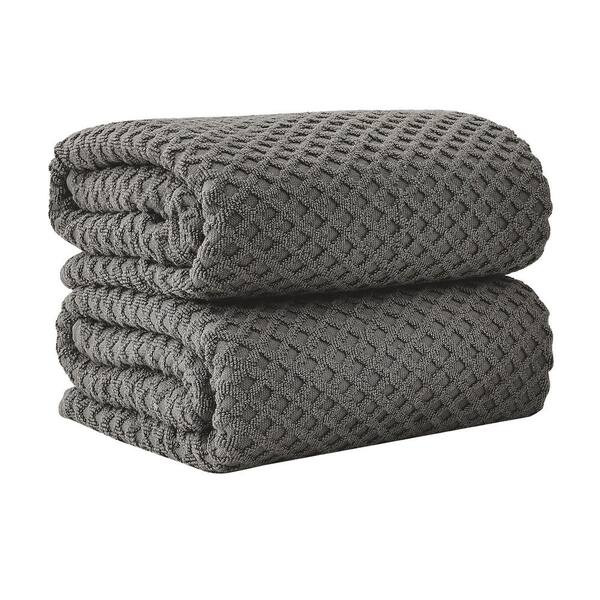 Reviews for FRESHFOLDS Dark Gray 100% Cotton Diamond Waffle Oversized ...