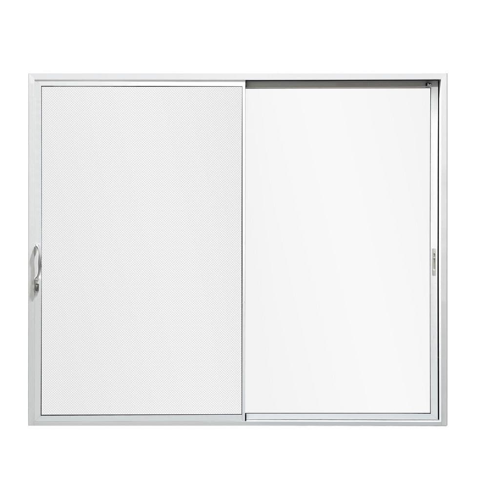 ATVIO 96 in. x 80 in. Left Handle White Aluminum Sliding Patio Door ...