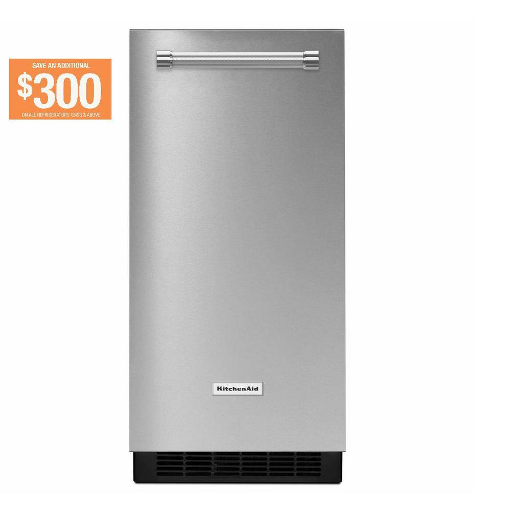 KitchenAid 15 in. 50 lb. Built-In Ice Maker in PrintShield Stainless ...