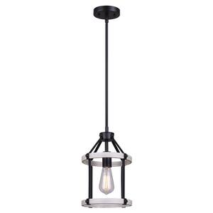 CANARM Orli 1-Light Matte Black Pendant Light with Metal Shade ...