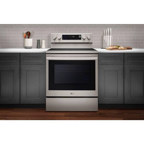 LG 30 in., 6.3 cu. ft. Smart Wi-Fi True Convection Insta View 5-Burner ...