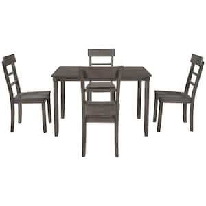 Dorel Living Shiloh 5-Piece Creamy White / Rustic Mahogany Dining Set DA7358 - The Home Depot