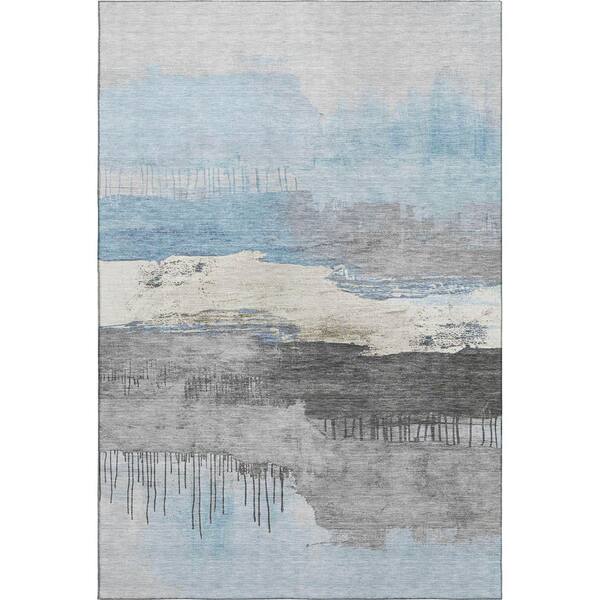 Addison Rugs Mayfield Premium Machine Washable Abstract AMF1880 Sky 9 ...