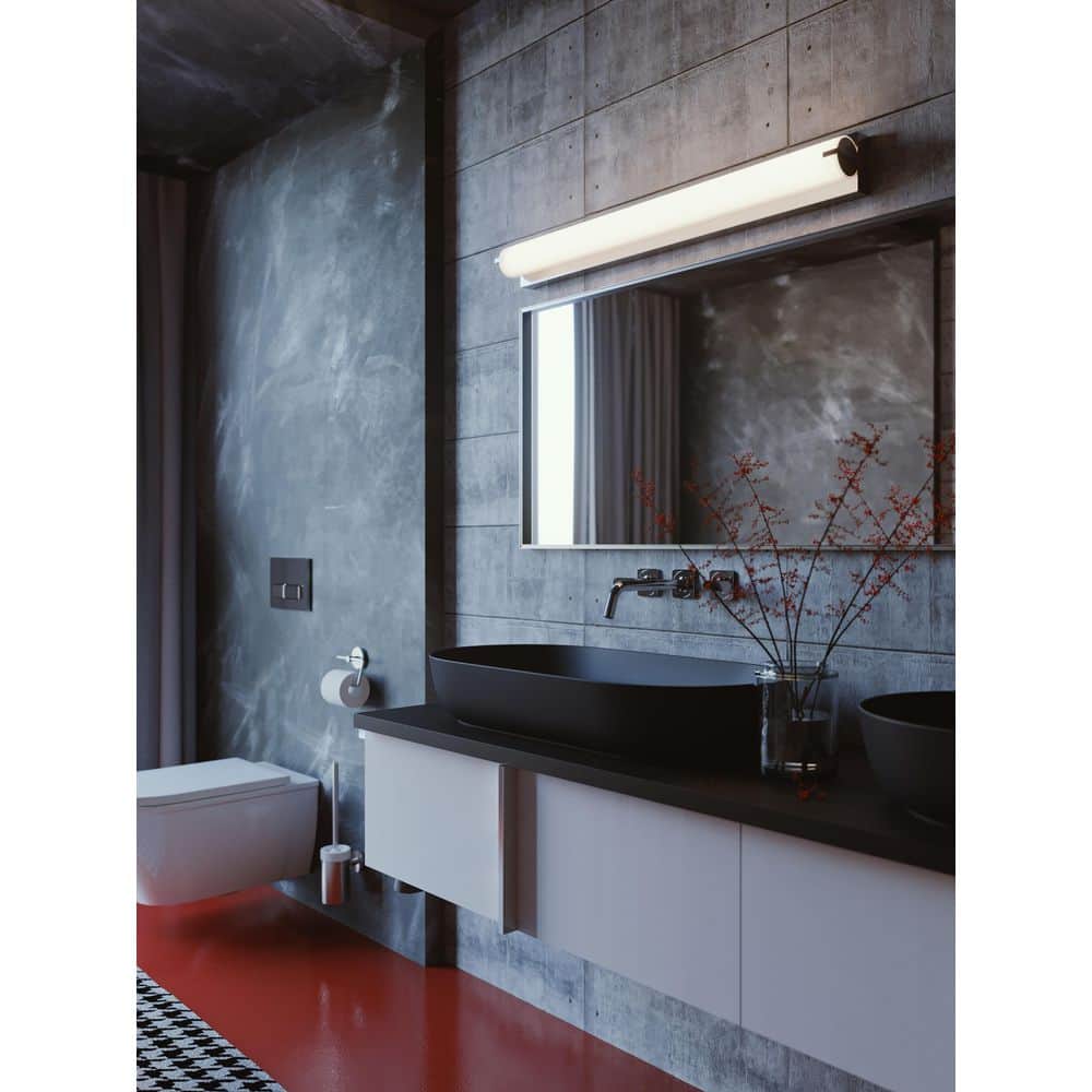 AFX Axel 4 in. 1-Light Satin Nickel LED Vanity Light Bar with White ...