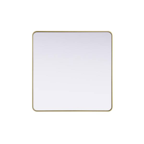 Timeless Home Brass 42 in. W x 42 in. H Contour Wall Mirror ...