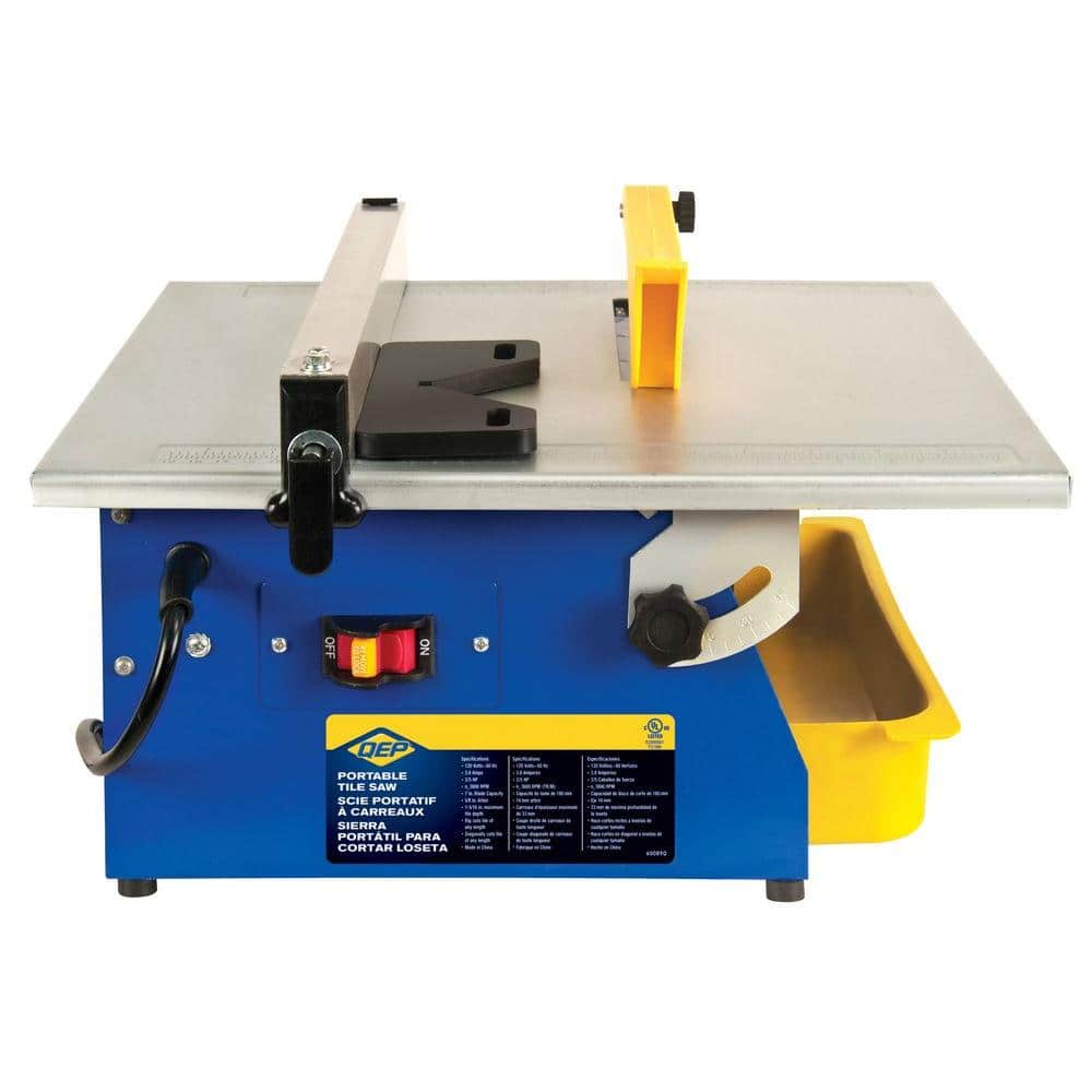 QEP Master Cut 3/5 HP Wet Tile Saw with 7 in. Diamond Blade for Ceramic ...