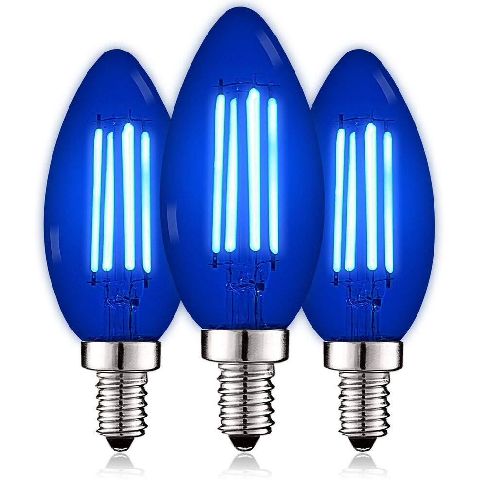 LUXRITE 40-Watt Equivalent LED Blue Light Bulb, 4.5-Watt, Colored Glass ...