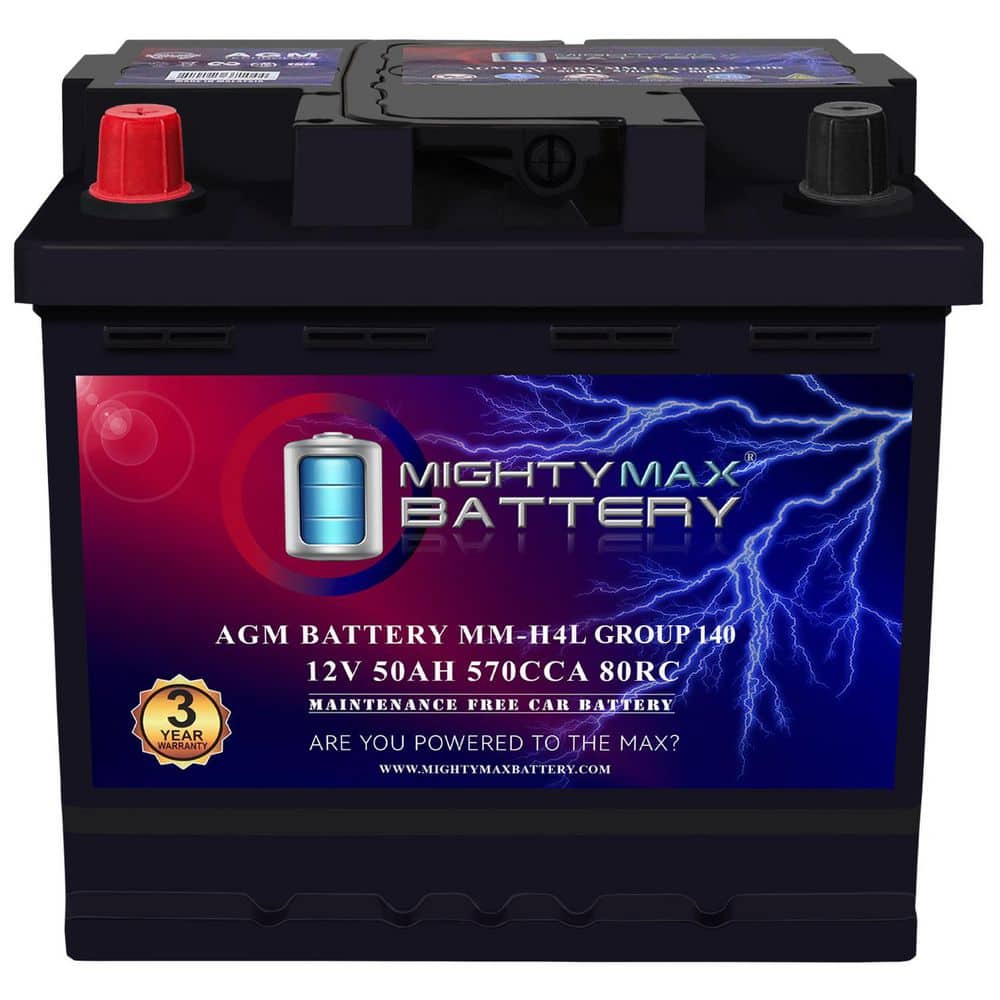 MIGHTY MAX BATTERY MM-H4L Car BCI Group Size 140 Positive Terminal on ...