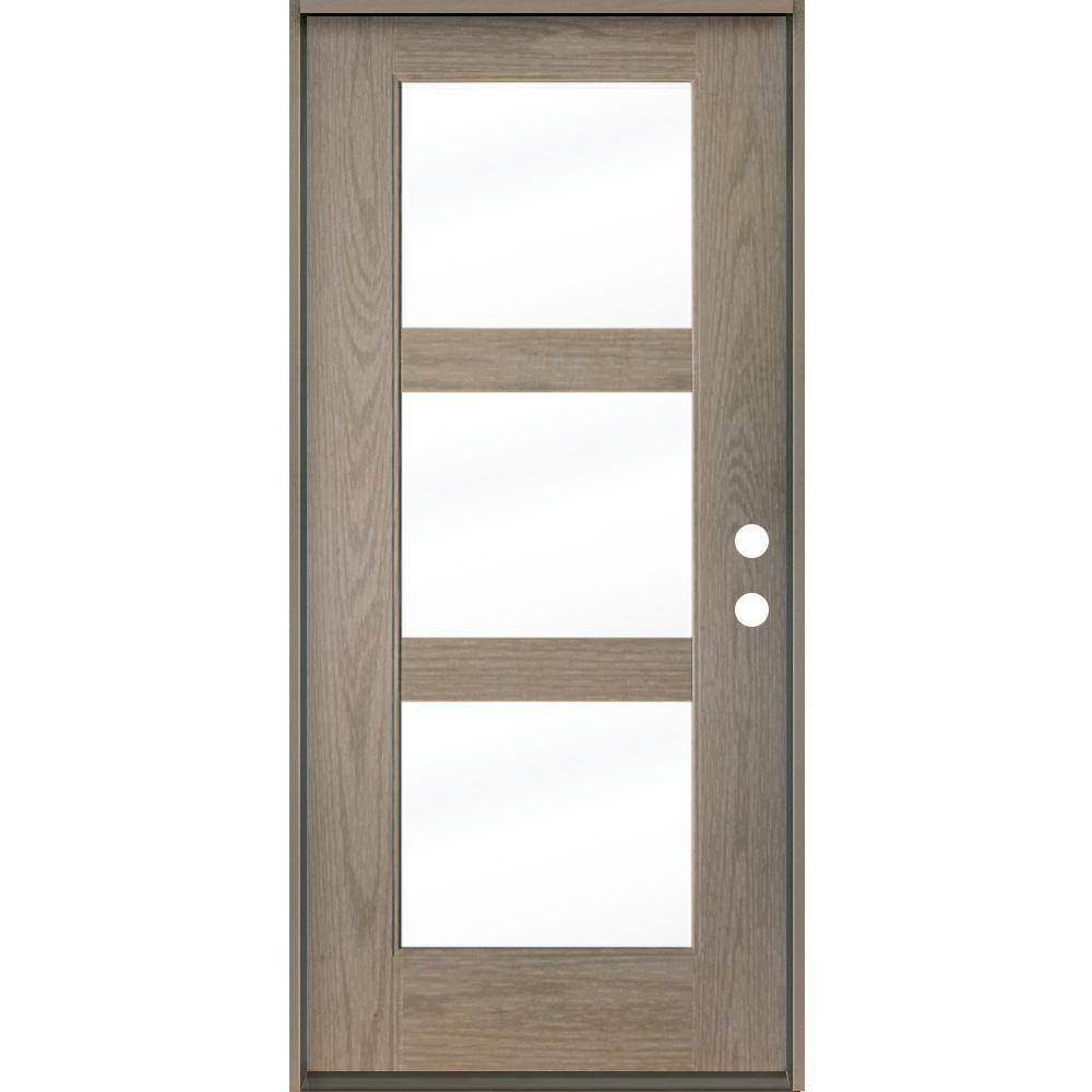 Krosswood Doors BRIGHTON Modern 36 in. x 79 in. 3-Lite Left Inswing ...