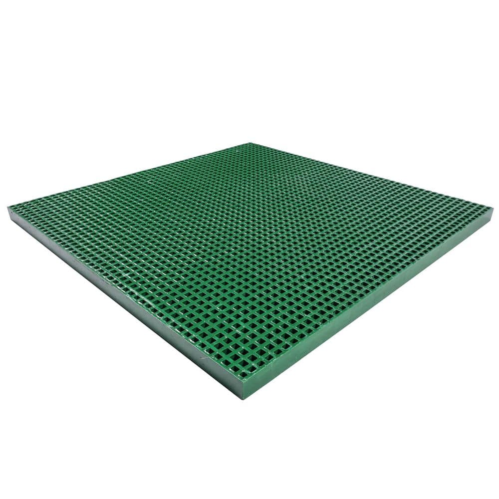 Wellco 3 ft. x 3 ft. Micro-Mesh Series Composite Fiberglass Grating Deck Tile for Drain Cover ...