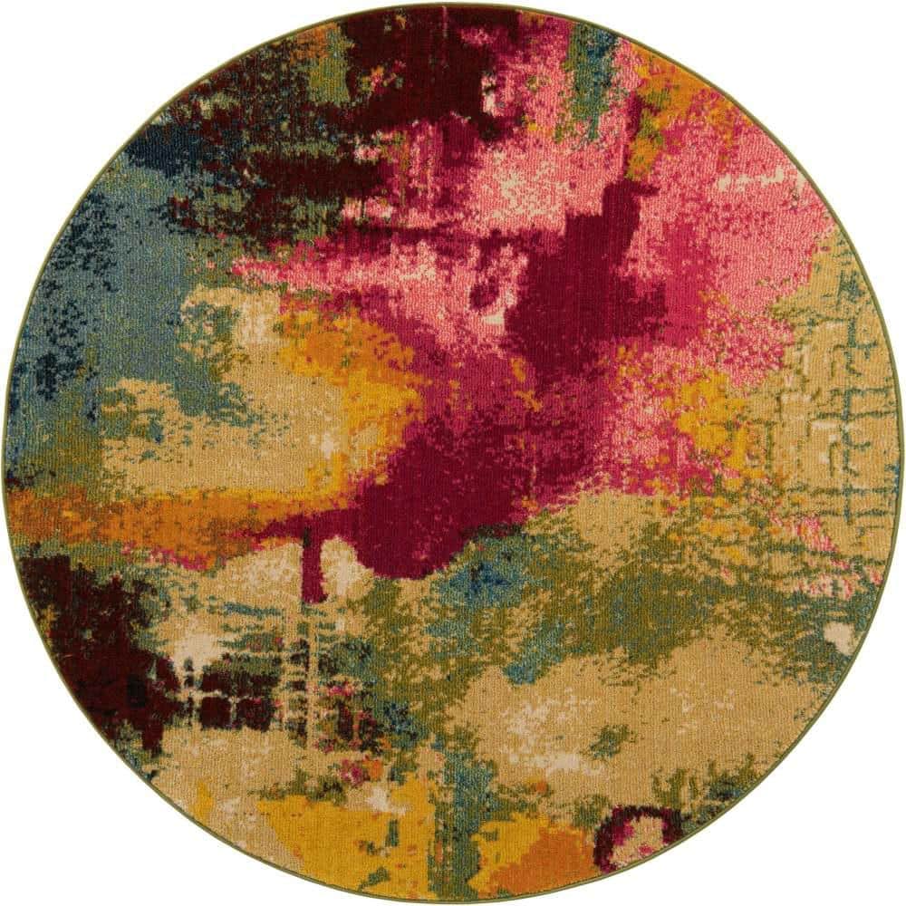 Unique Loom Estrella Barris Multi 6' 0 x 6' 0 Round Rug 3122466 - The ...