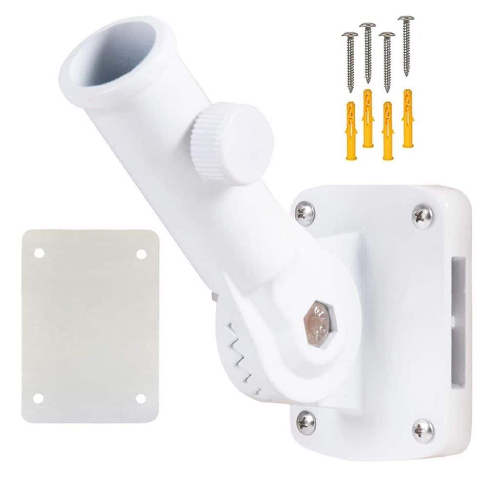 SenQWFa 1 in. Adjustable White Aluminum Flagpole Bracket Multi-Angle ...