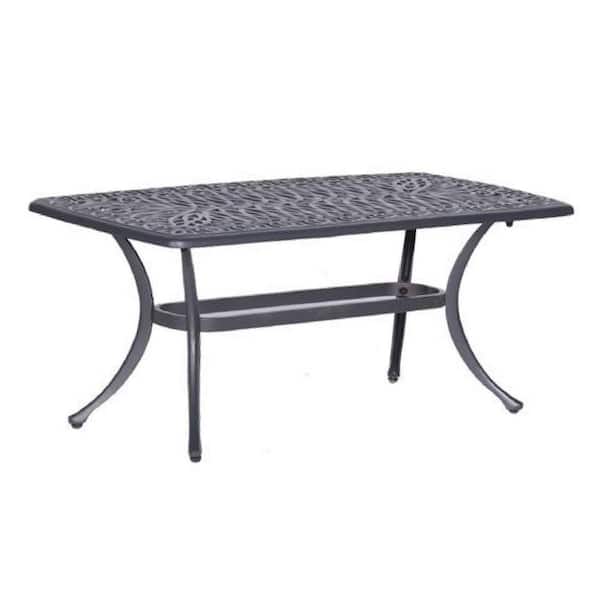 Benjara 18.11 in. Black Rectangular Metal Outdoor Coffee Table BM272970 ...