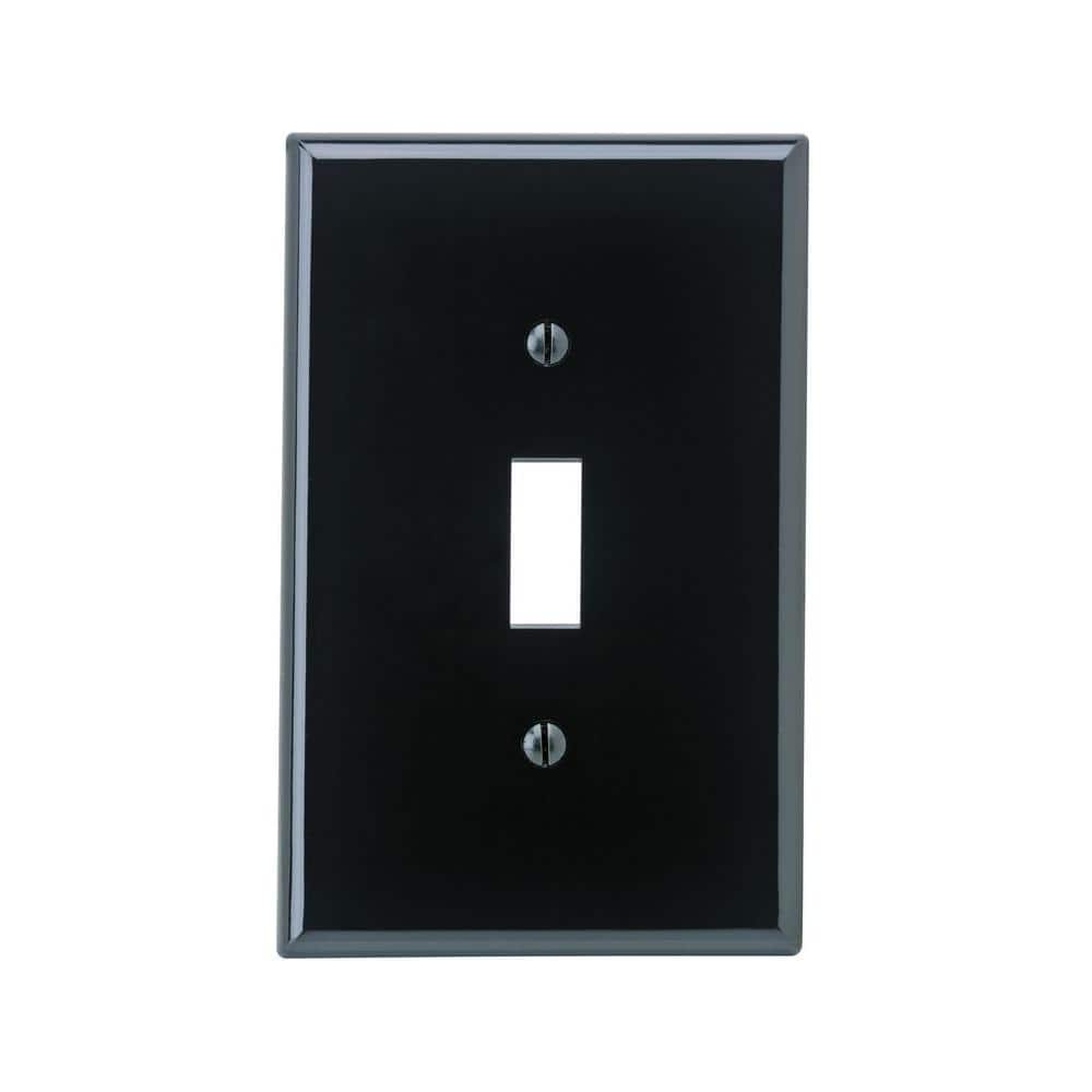 Leviton 1-Gang Black Toggle Nylon Midway/Midsize Wall Plate (1-Pack ...
