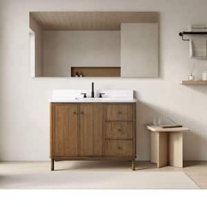 Vanity Art Lugano 84 in. Double Sink Freestanding Tan Bathroom Vanity ...