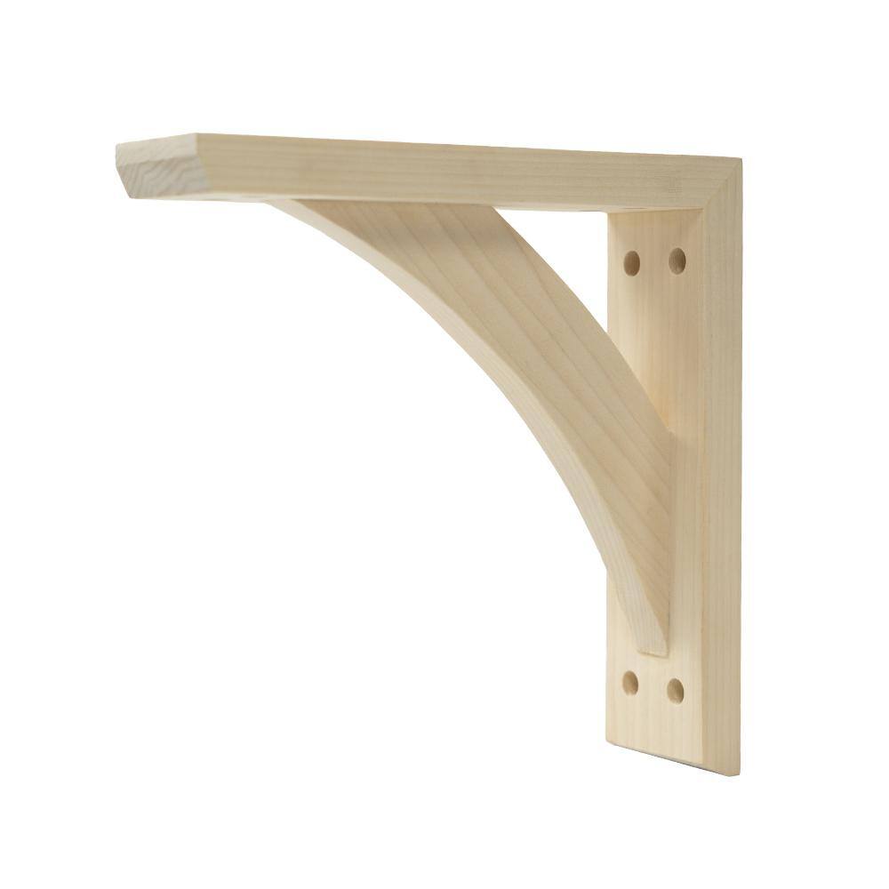 Waddell Craftsman 2.25 in. x 9 in. x 9 in. Unfinished Pine Bracket ...