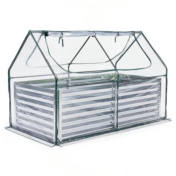 Yangming 37.6 in. W x 74 in. D x 49 in. H 3-IN-1 PVC Greenhouse with ...