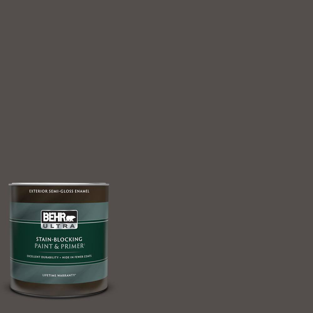 BEHR ULTRA 1 qt. #PPU24-02 Berry Brown Semi-Gloss Enamel Exterior Paint ...