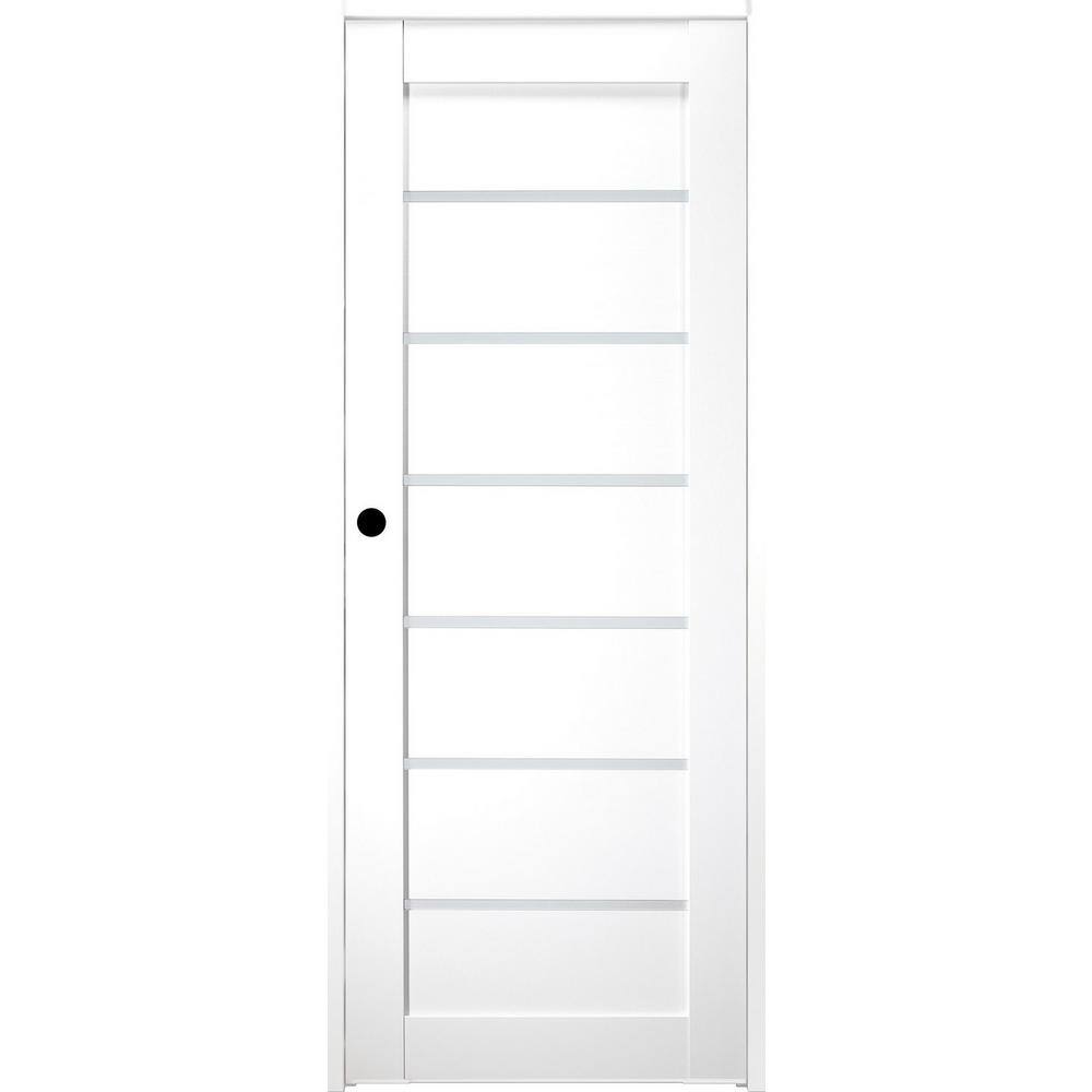Belldinni 32 in. x 96 in. Alba Right-Hand Solid Core 7-Lite Frosted ...