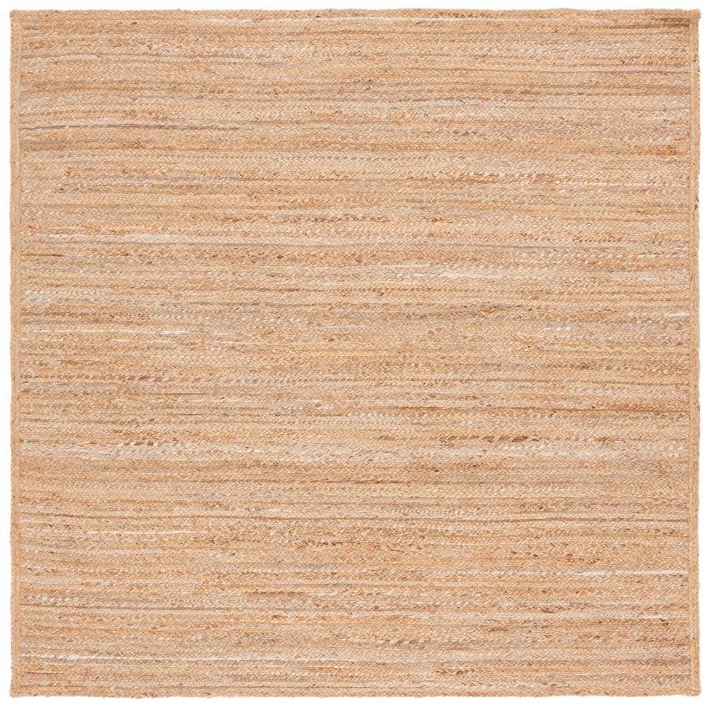 SAFAVIEH Natural Fiber Beige/Gray 6 ft. x 6 ft. Woven Solid Square Area ...